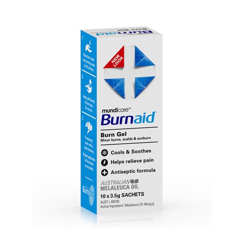 Mundicare Burnaid Burn Gel Sachet (Pack of 10) - Alpha First Aid