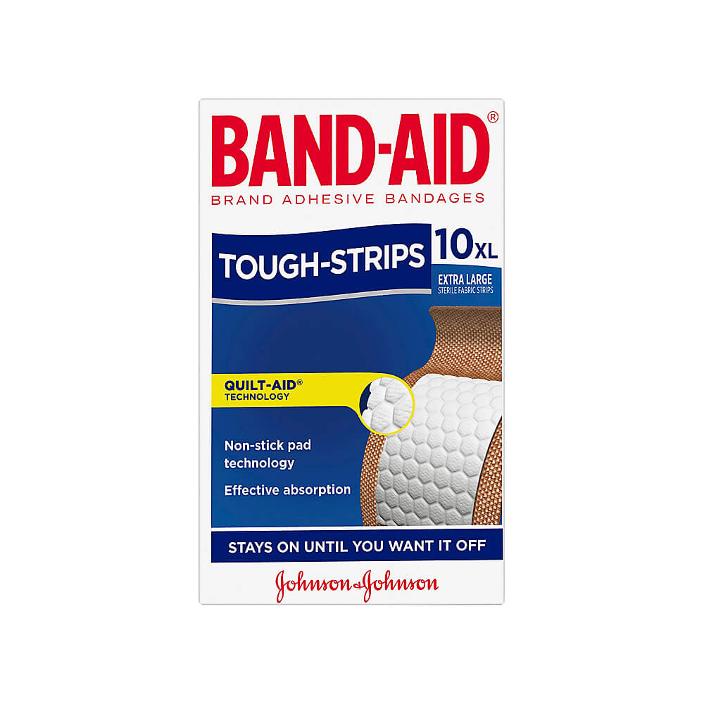BANDAID TOUGH STRIPS X LGE (10) - Alpha First Aid