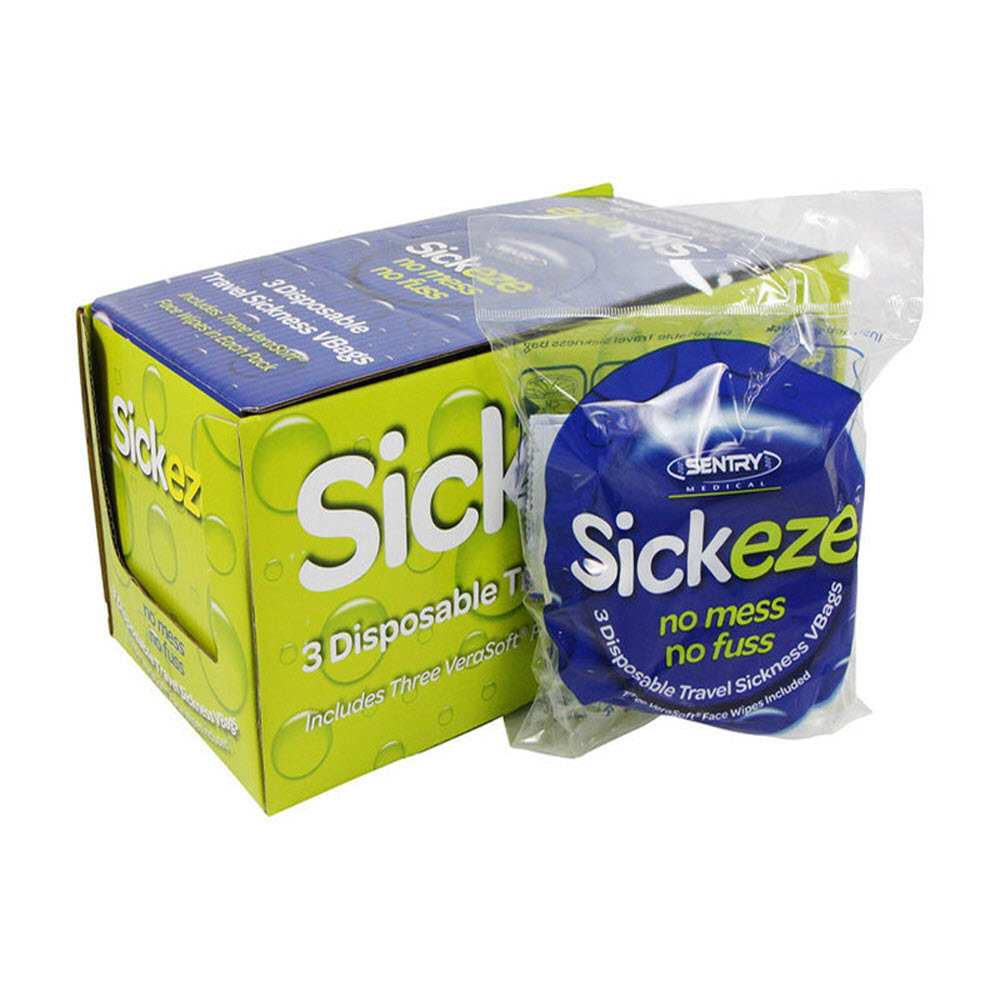 Sickeze Emesis Vomit Bags with Face Wipe 6 Counter Pack x 10 - Alpha ...