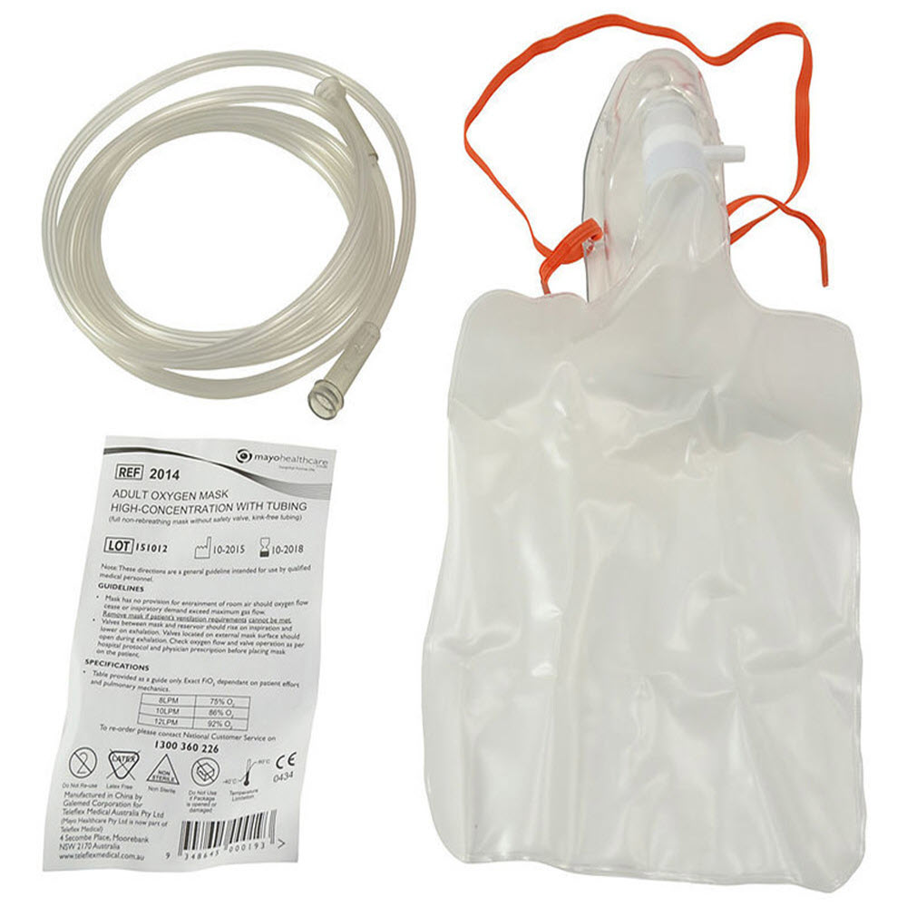 High Concentration Mask with Bag & Tubing - Alpha First Aid